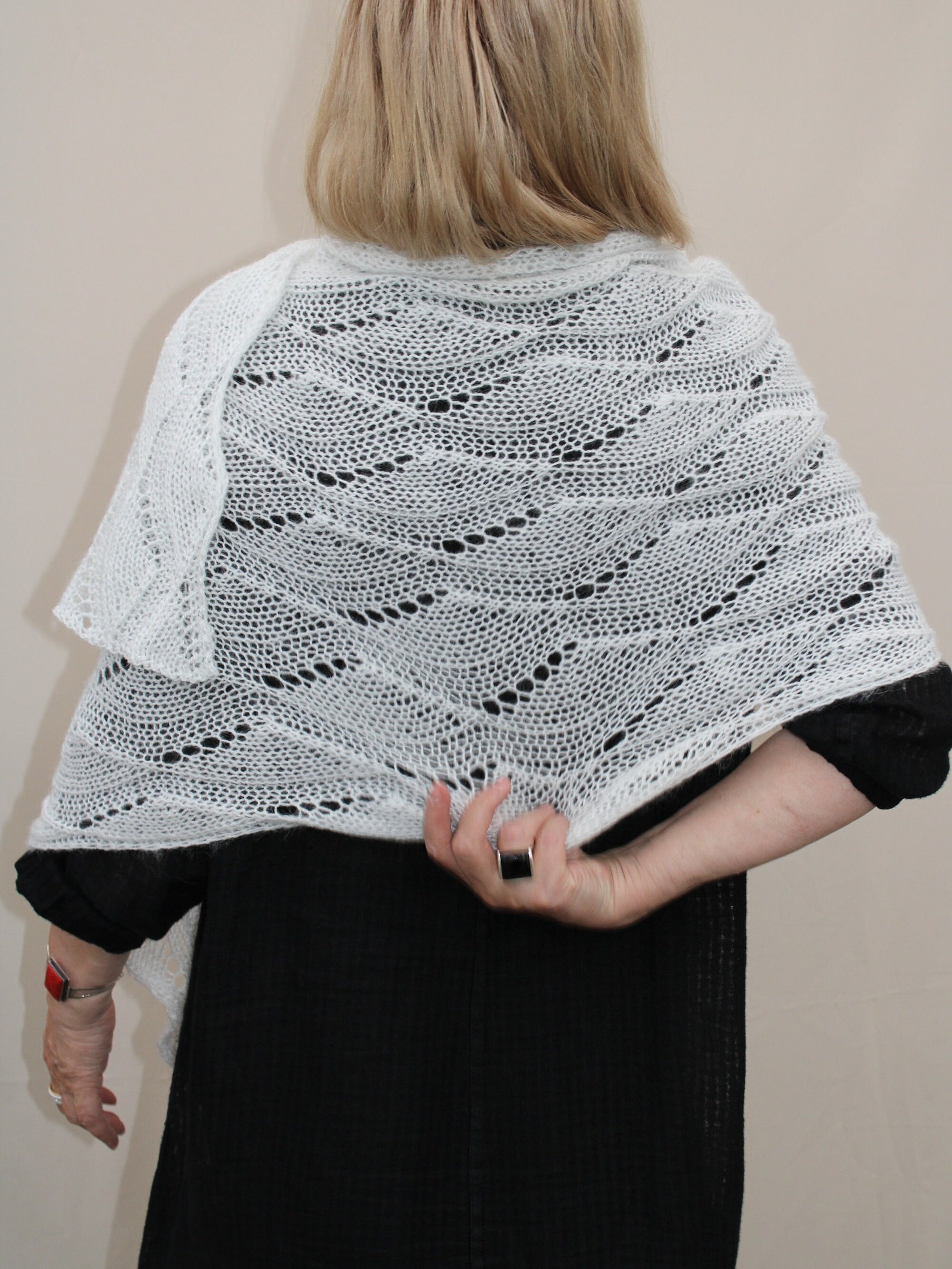 Waves Knitting Scarf Pattern, PDF File, Lace Knit Pattern, Knit Scarf ...