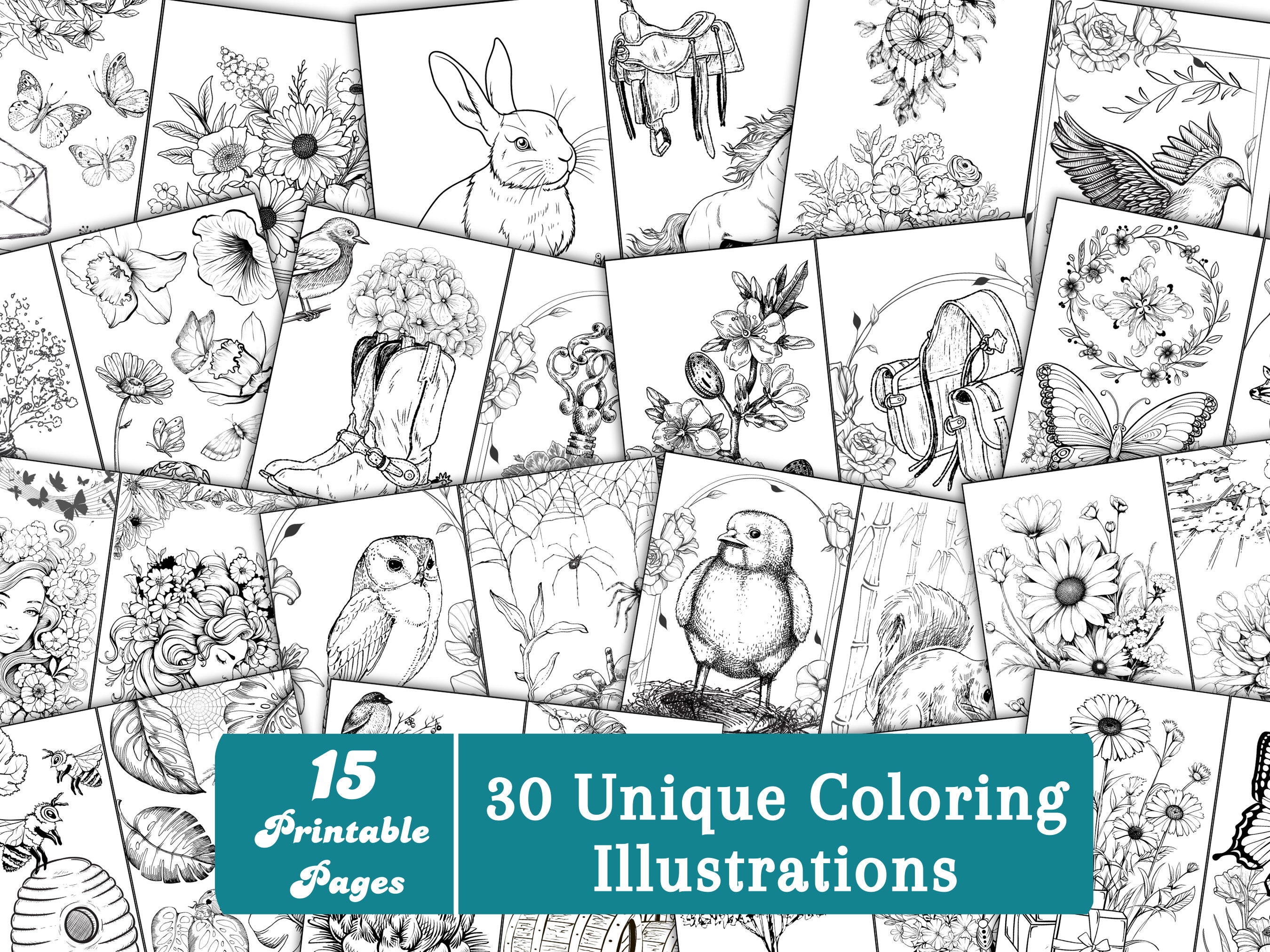 Adult Spring Coloring Pages - Etsy