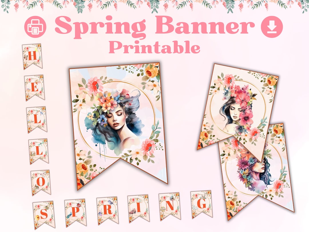 Hello Spring Printable Banner - Etsy