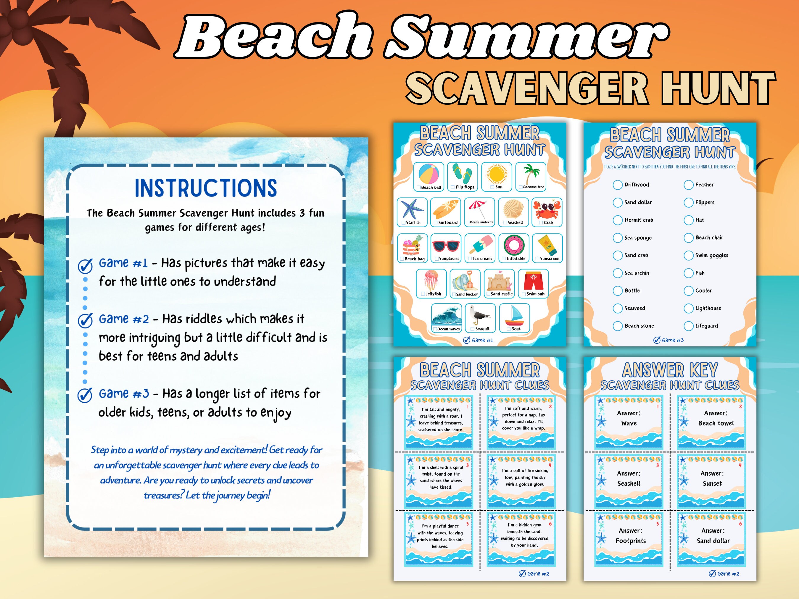 Beach Scavenger Hunt - Etsy