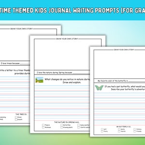 Kids Journal Writing Prompts for Grades 1-3 - Etsy