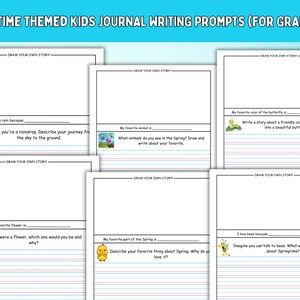 Kids Journal Writing Prompts for Grades 1-3 - Etsy
