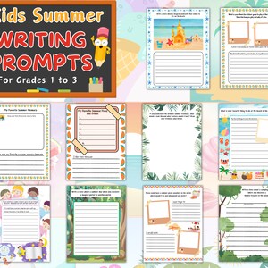 Kids Summer Writing Prompts - Etsy