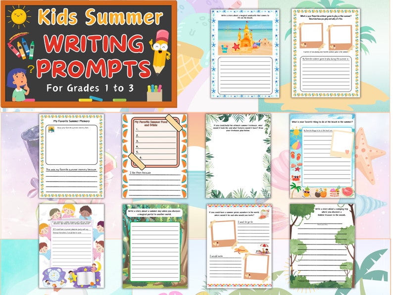 Kids Summer Writing Prompts - Etsy