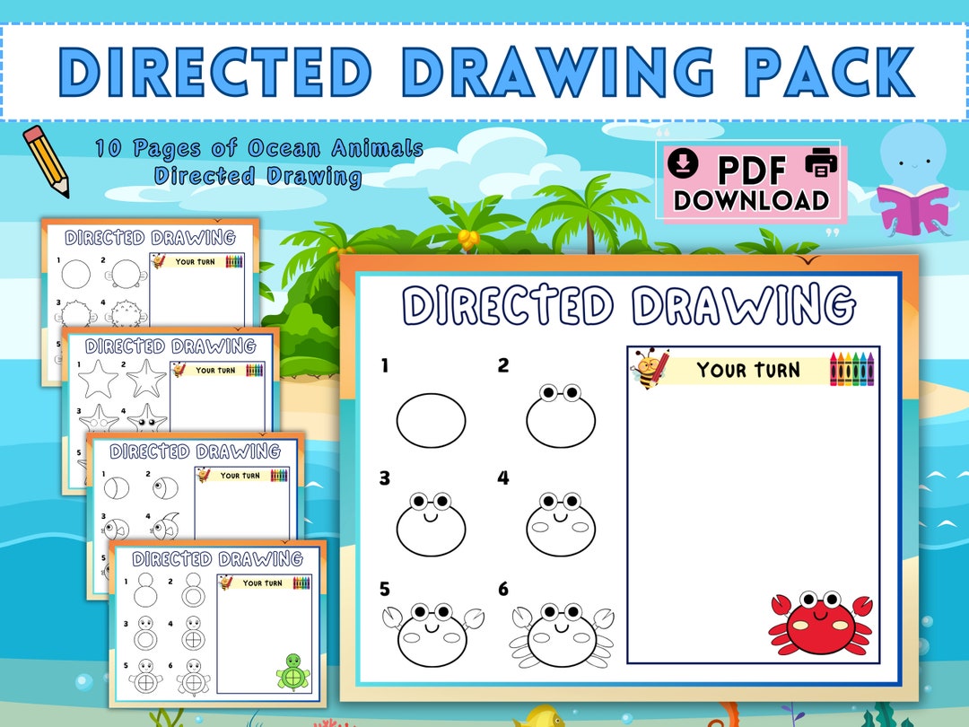 Ocean Animals Directed Drawing Pack - Etsy