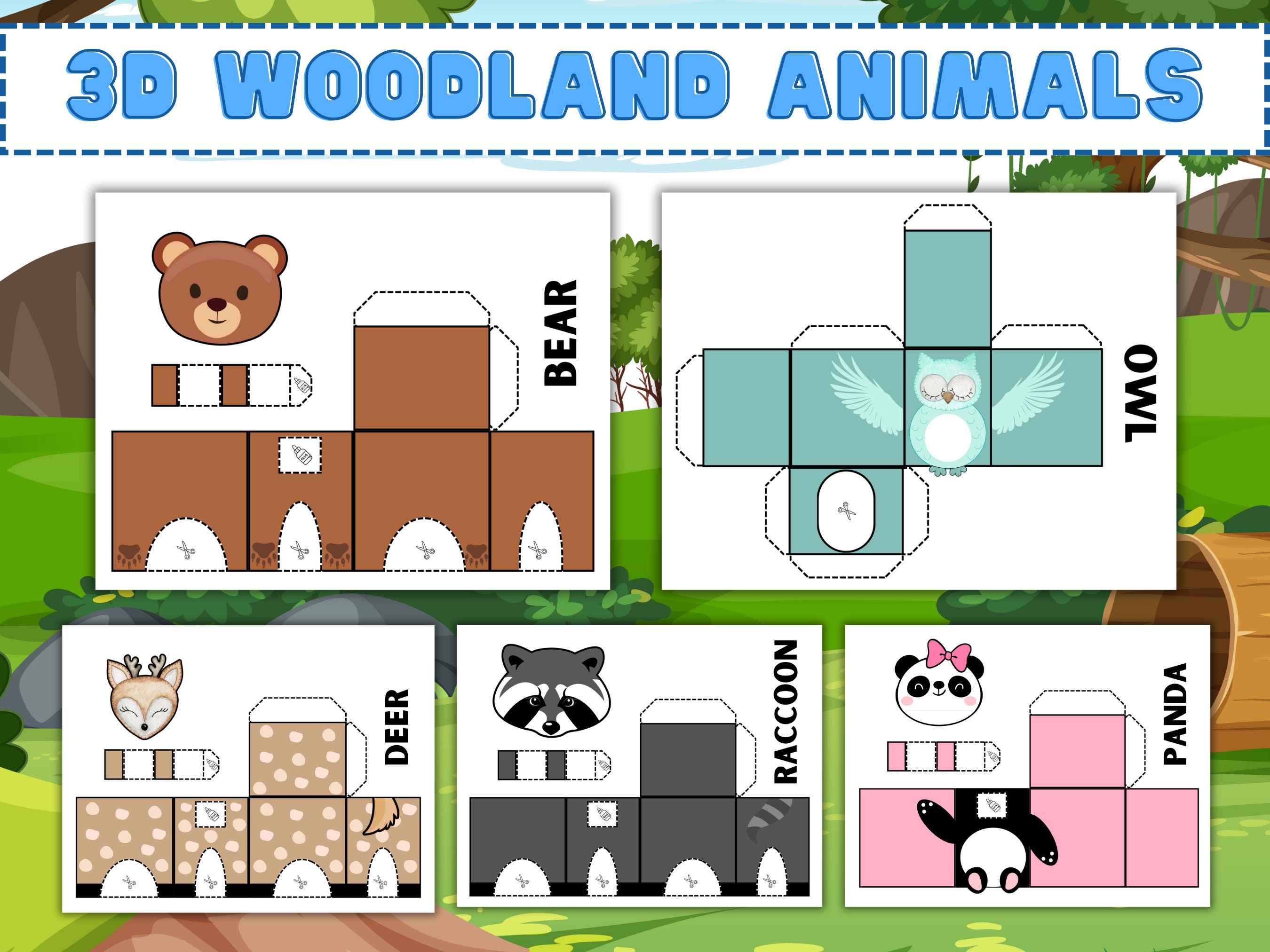 3D Woodland Animals - Etsy