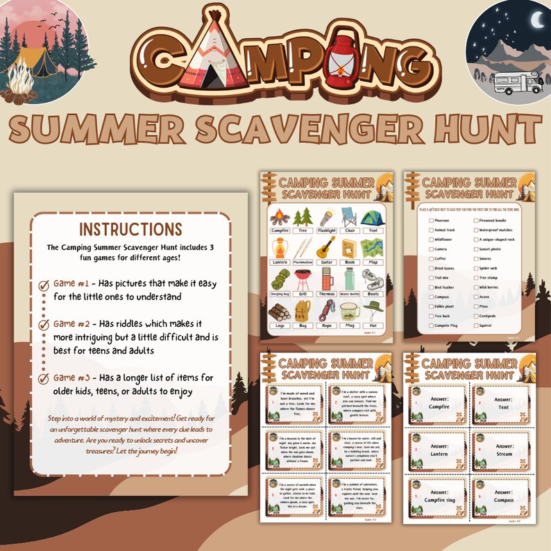 Camping Scavenger Hunt - Etsy