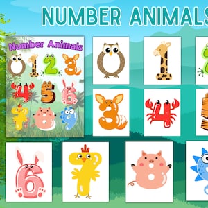 Number Animals Craft - Etsy