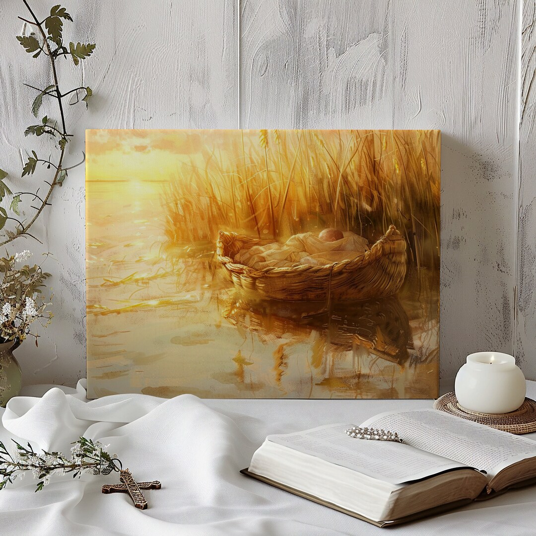 Baby Moses, Jochebed, Reed Basket, Jesus Wall Art, Christian Wall Art ...