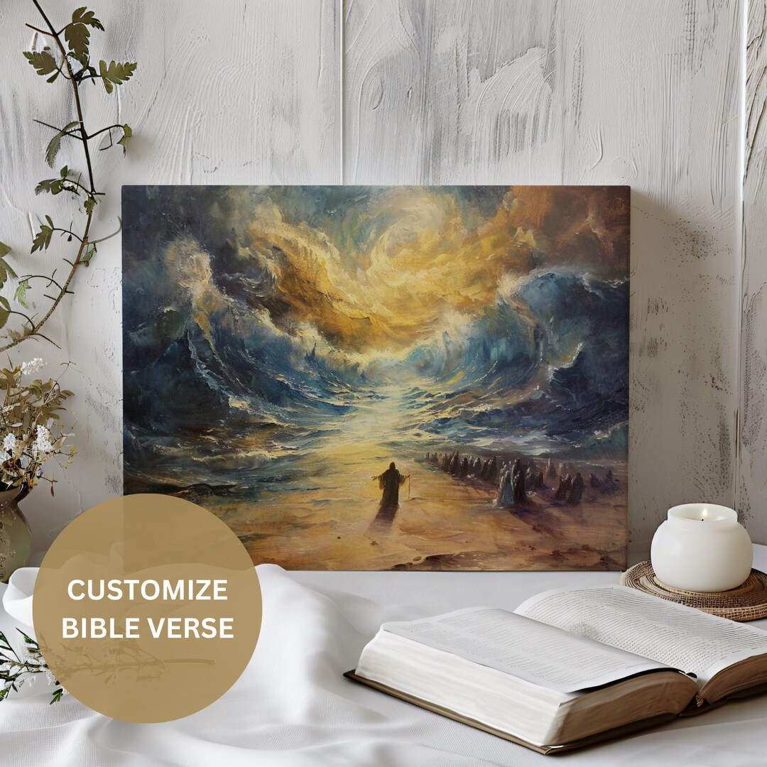 Moses Crossing the Red Sea Wall Art Christian Custom Canvas Print Bible ...