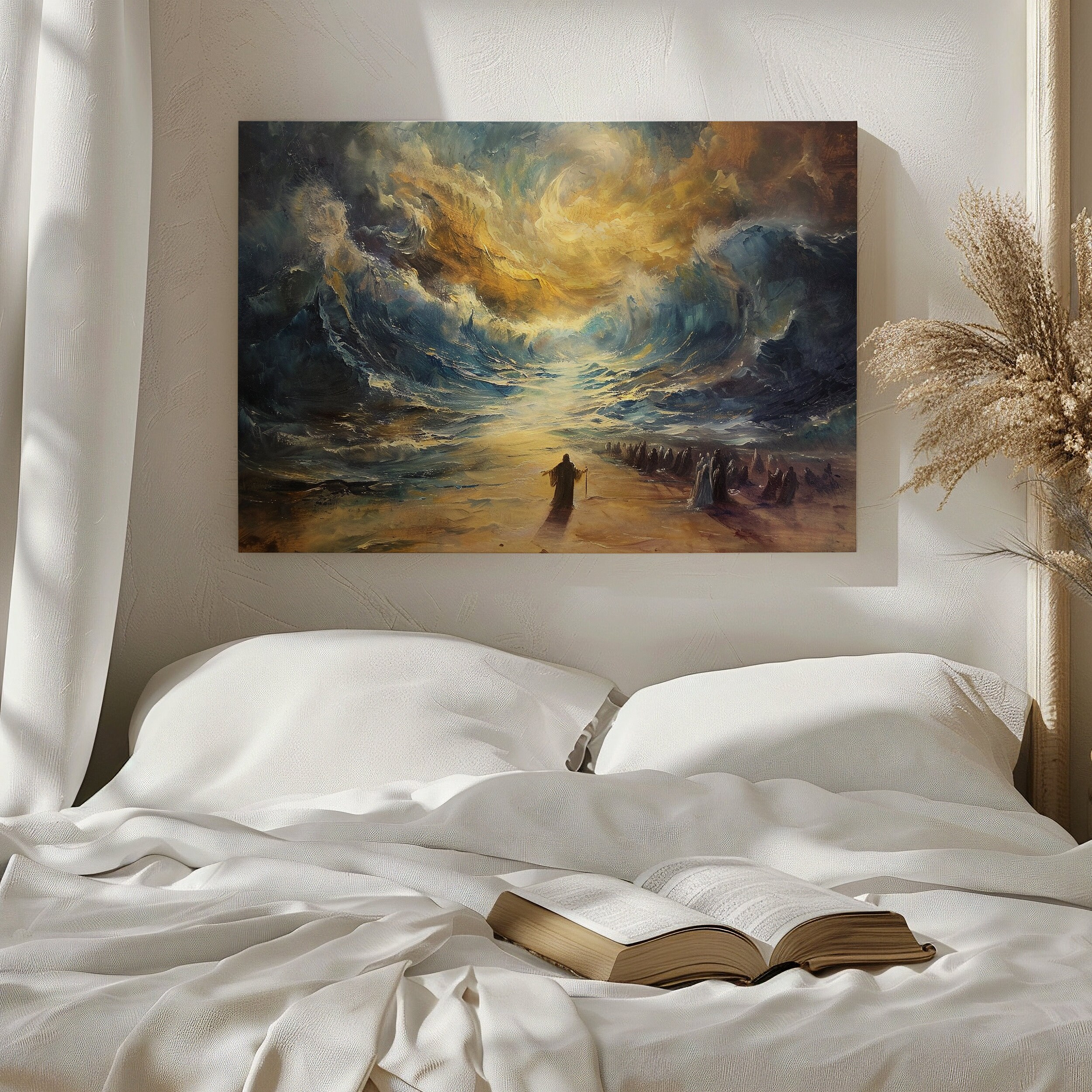 Moses Crossing the Red Sea Wall Art Christian Custom Canvas Print Bible ...