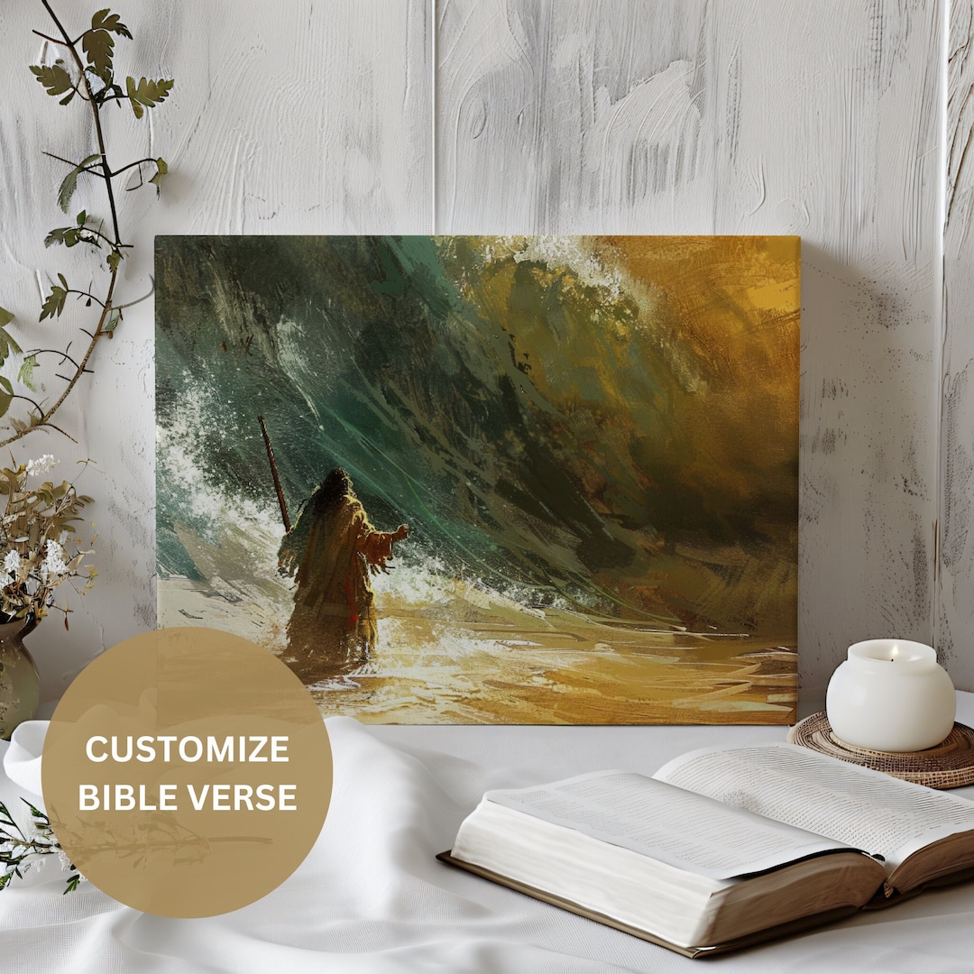 Moses Crossing the Red Sea Wall Art Christian Custom Canvas Print Bible ...