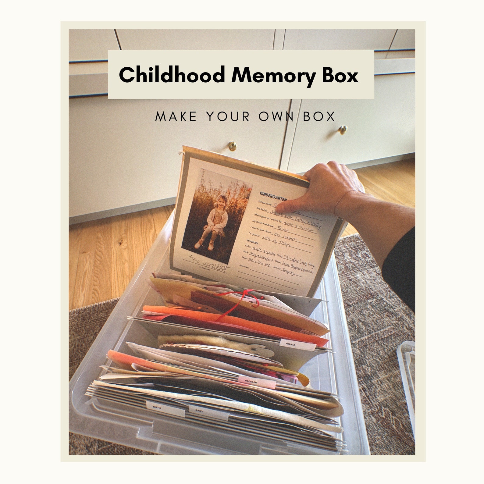 Childhood Memory Box, Baby to School Years File Labels to Make a ...
