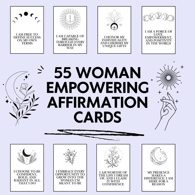 Affirmation Cards, Positive Quote Flash Cards, Self-esteem Boosters ...