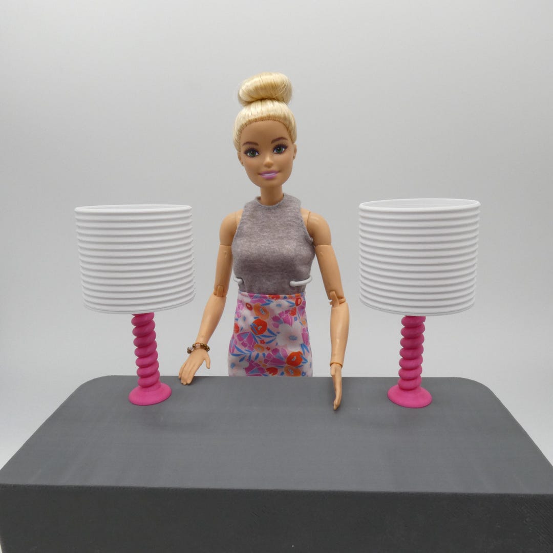 1/6 Scale Doll Decor/furniture Set of 2 Table Lamps Any Color Base and ...