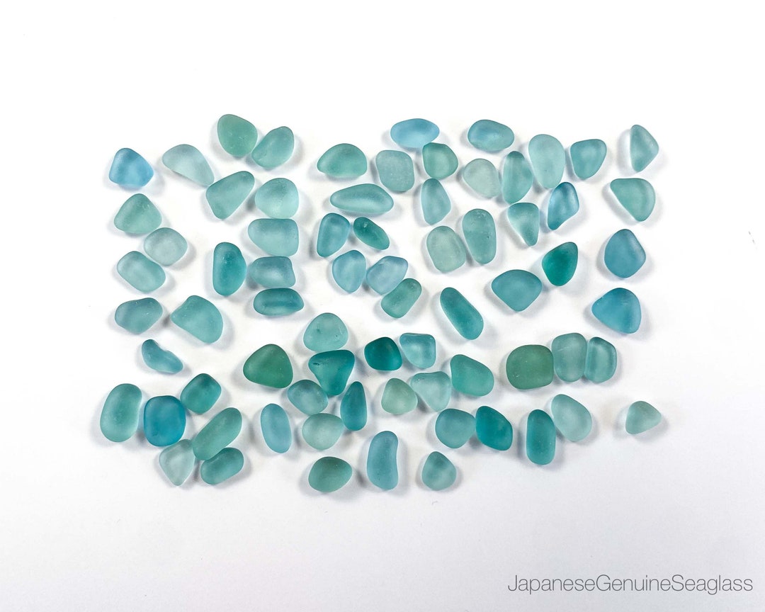Genuine Japanese Aqua and Teal Pebbles Set, Very Small Surf Tumbled Sea ...