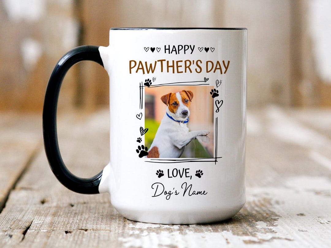 Personalized Dog Photo Mug: Father's Day Pawther's Day Gift - Etsy