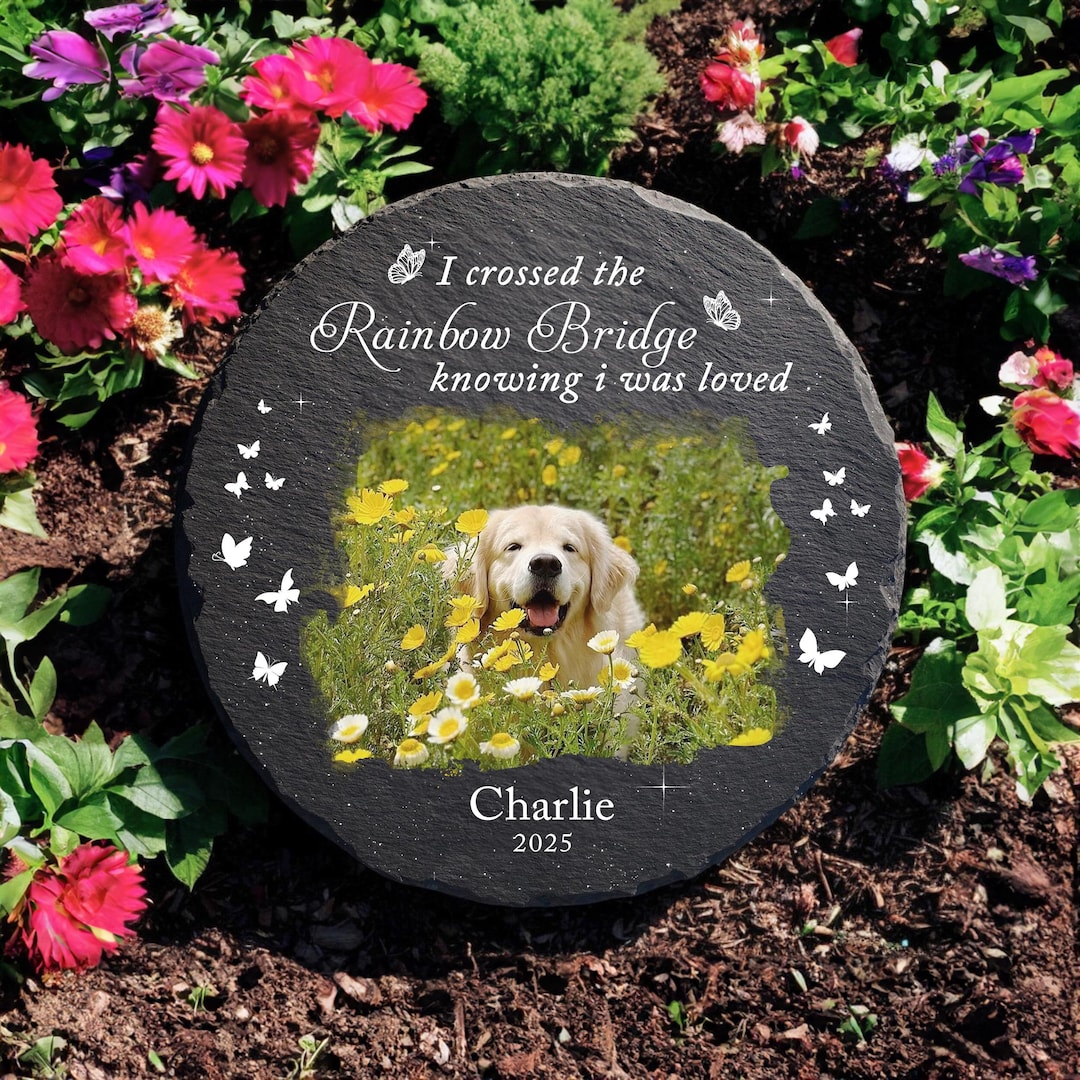 Personalized Pet Memorial Stone With Photo - Custom Grave Marker ...