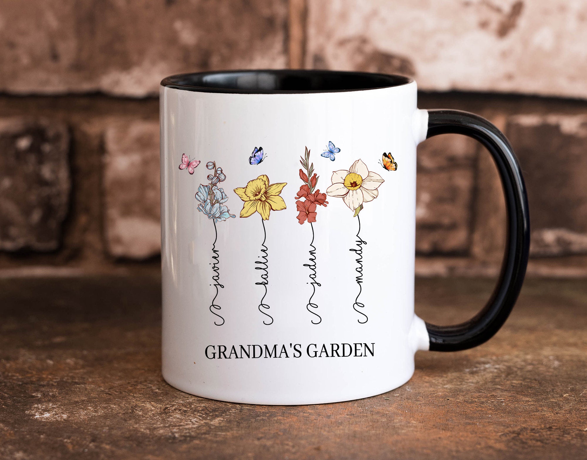 Personalized Birth Flower Mug Mom T Custom Grandmas Garden Mug