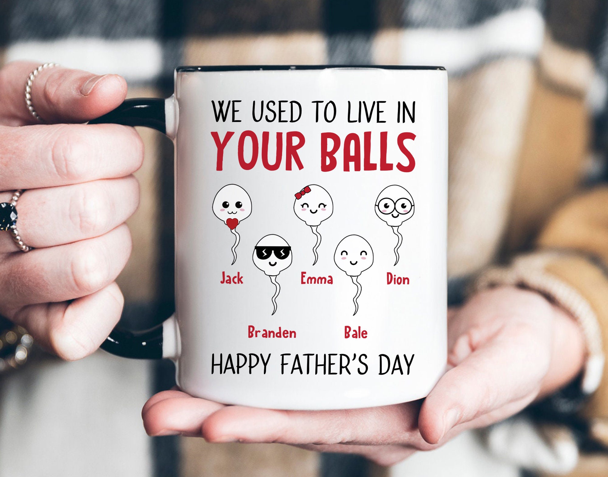 Personalized We Used to Live in Your Balls Mug, Sarcastic Dad Gift, Dad ...