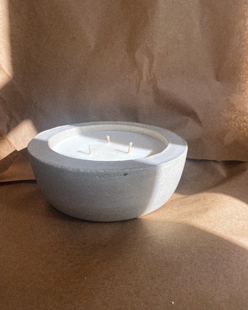 Eucalyptus & Spearmint Candle in Cement Container, Artisan Concrete ...