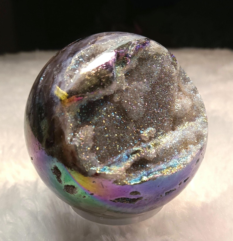 Sphalerite Druzy Super Sparkly Sphere With Aura 2.1" - Etsy