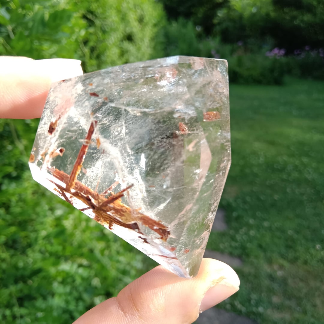 Copper Golden Rutile Clear Quartz Quality Cut Freeform With Rainbows - Etsy