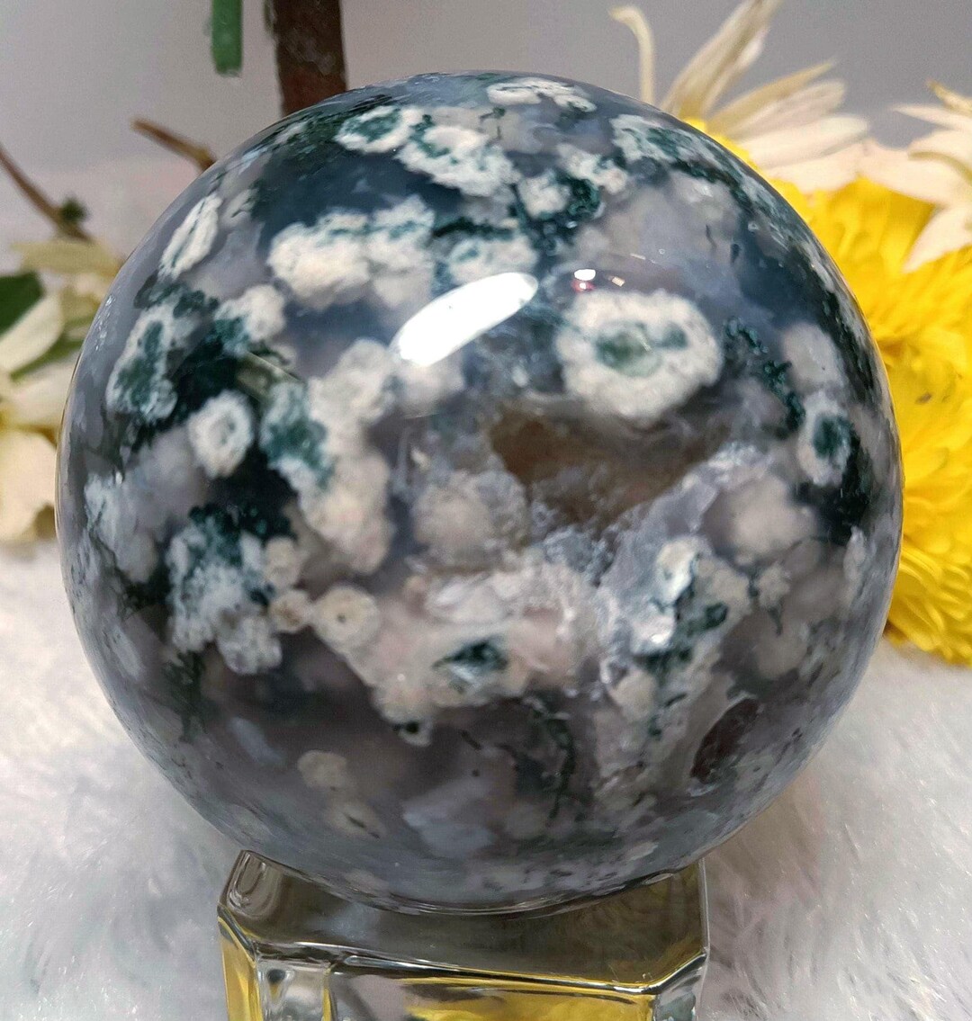 Rare Moss Flower Agate: With Druzies 2.25" - Etsy