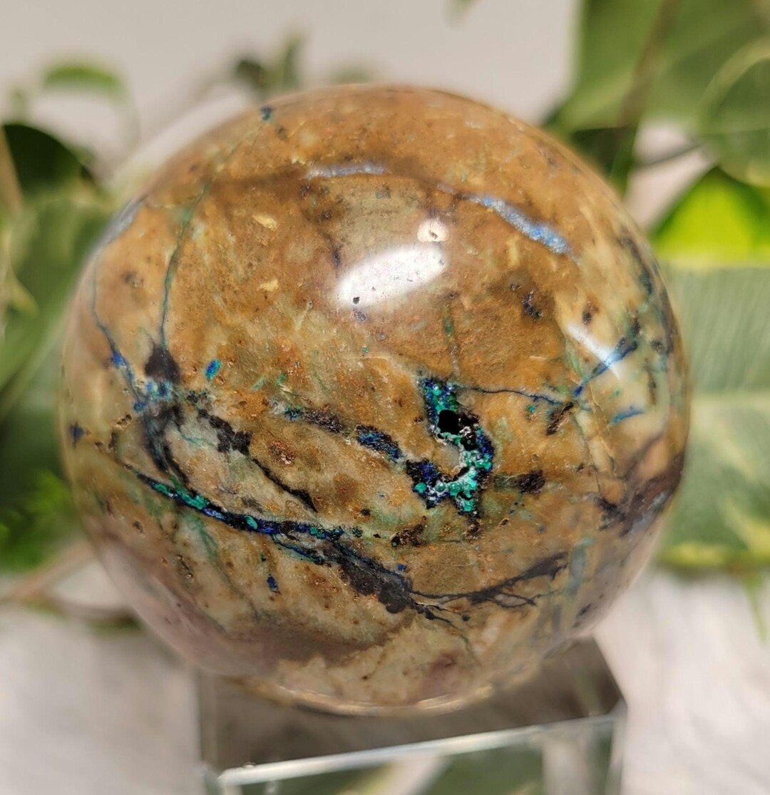 Striking Azurite, Chrysocolla, Malachite Sphere: Rare 2.2" - Etsy