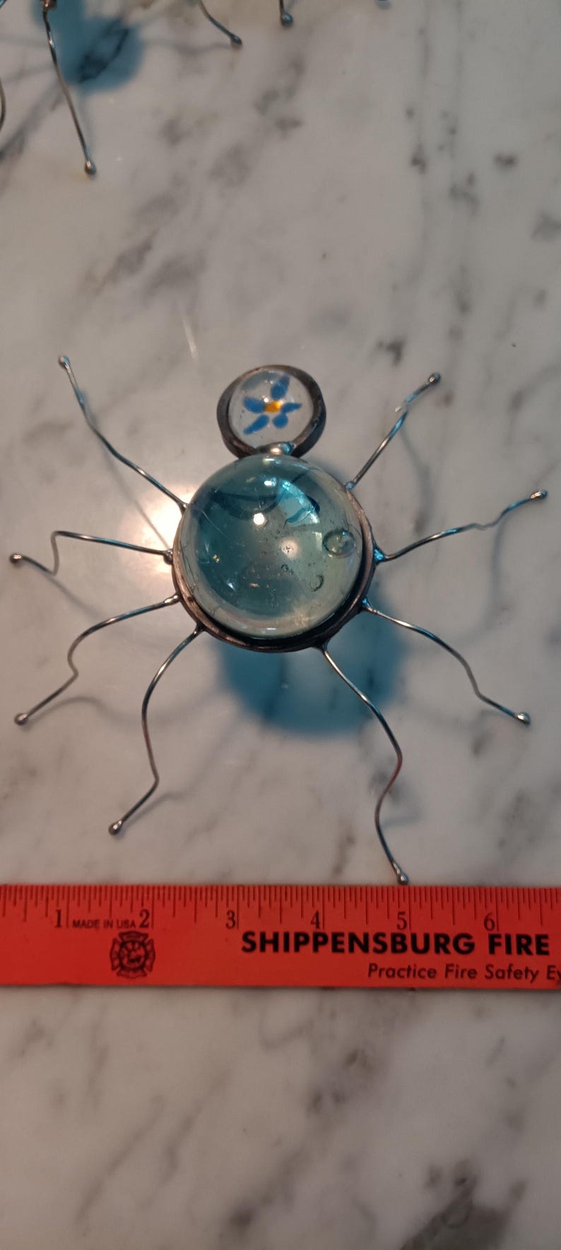 Jawbreaker Marble Spider Floral Marble Shooter Head Swirl Clear Blue ...
