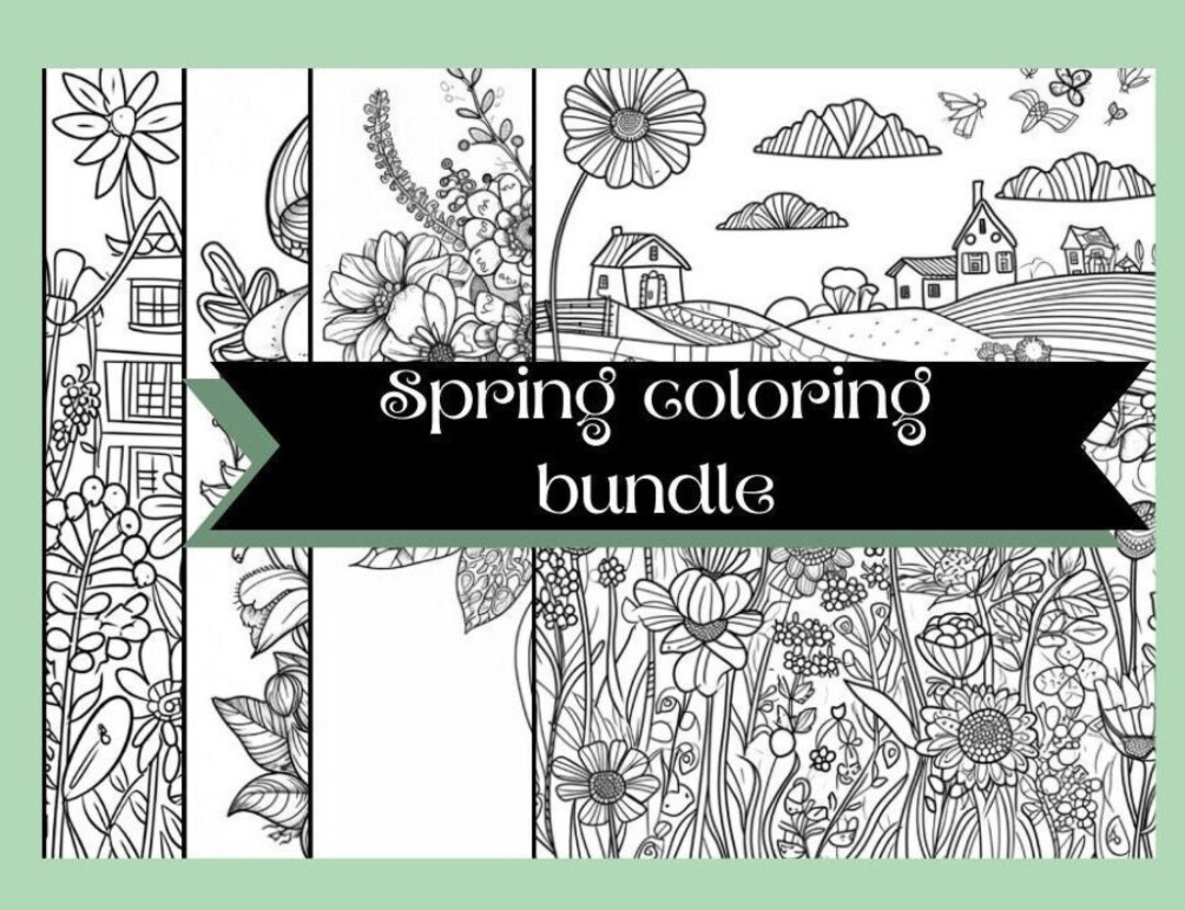Printable 15 Page Spring Coloring Bundle - Etsy