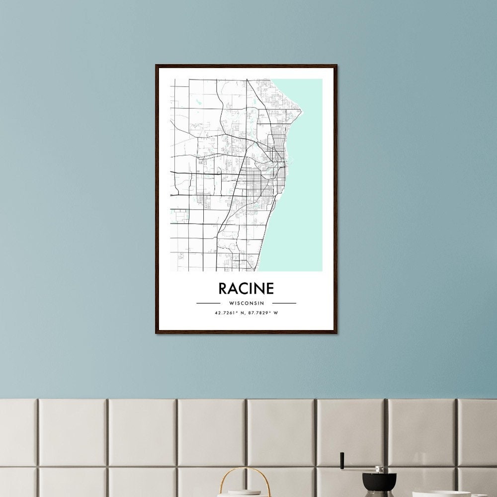 Racine Map Print Poster Canvas Racine, WI Map Print Poster Canvas - Etsy