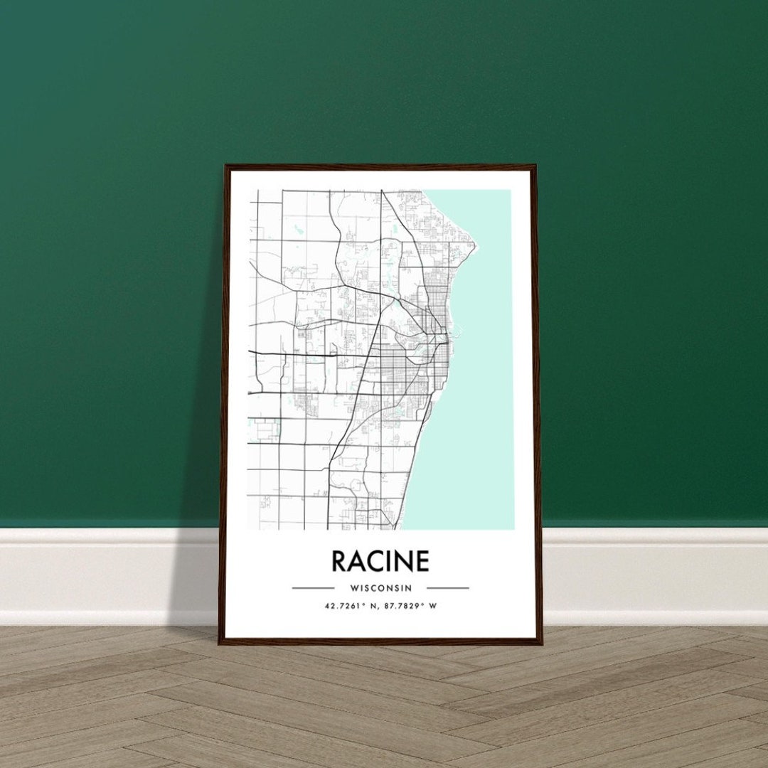 Racine Map Print Poster Canvas Racine, WI Map Print Poster Canvas - Etsy