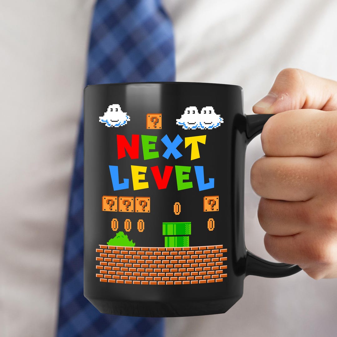 Next Level, Retro Video Game, Retro Gamer Mug, Gamer Gift Mug, Best ...