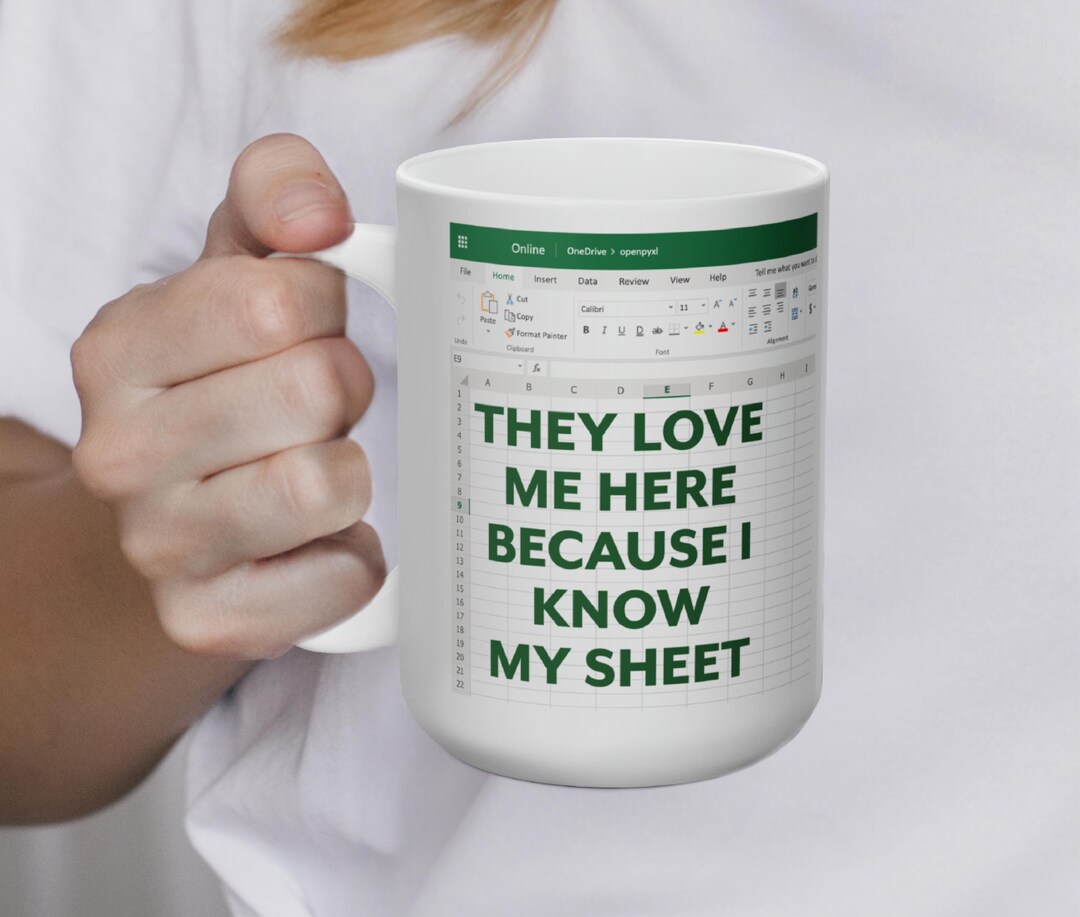 Employee Performance, Excel Ceramic Coffee Mug, Funny Spreadsheet Cup ...