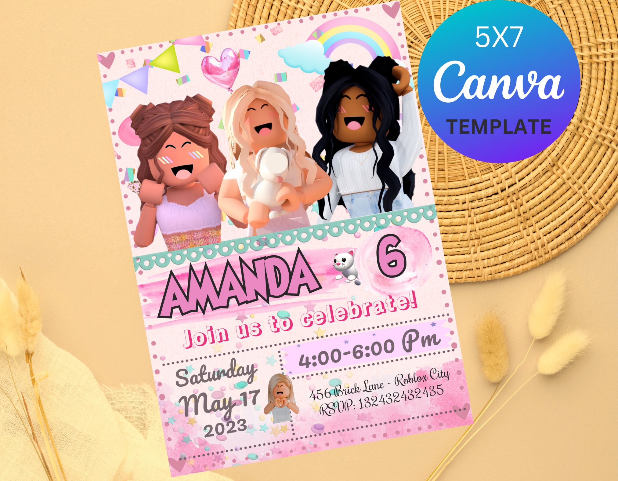 Roblox Invitation, Roblox Birthday Invitation, Roblox Kids Invite, Kids ...