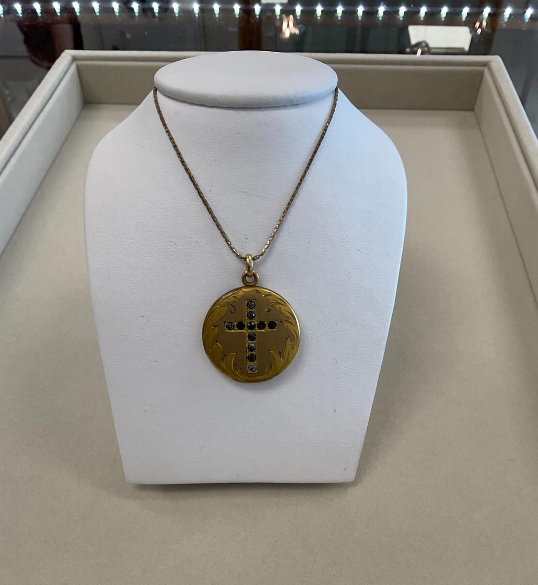 Austin & Stone Locket With Cross Set With Paste Stones - Etsy
