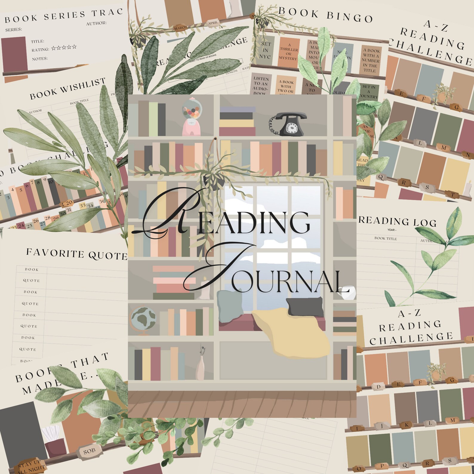 Printable Reading Journal - Etsy