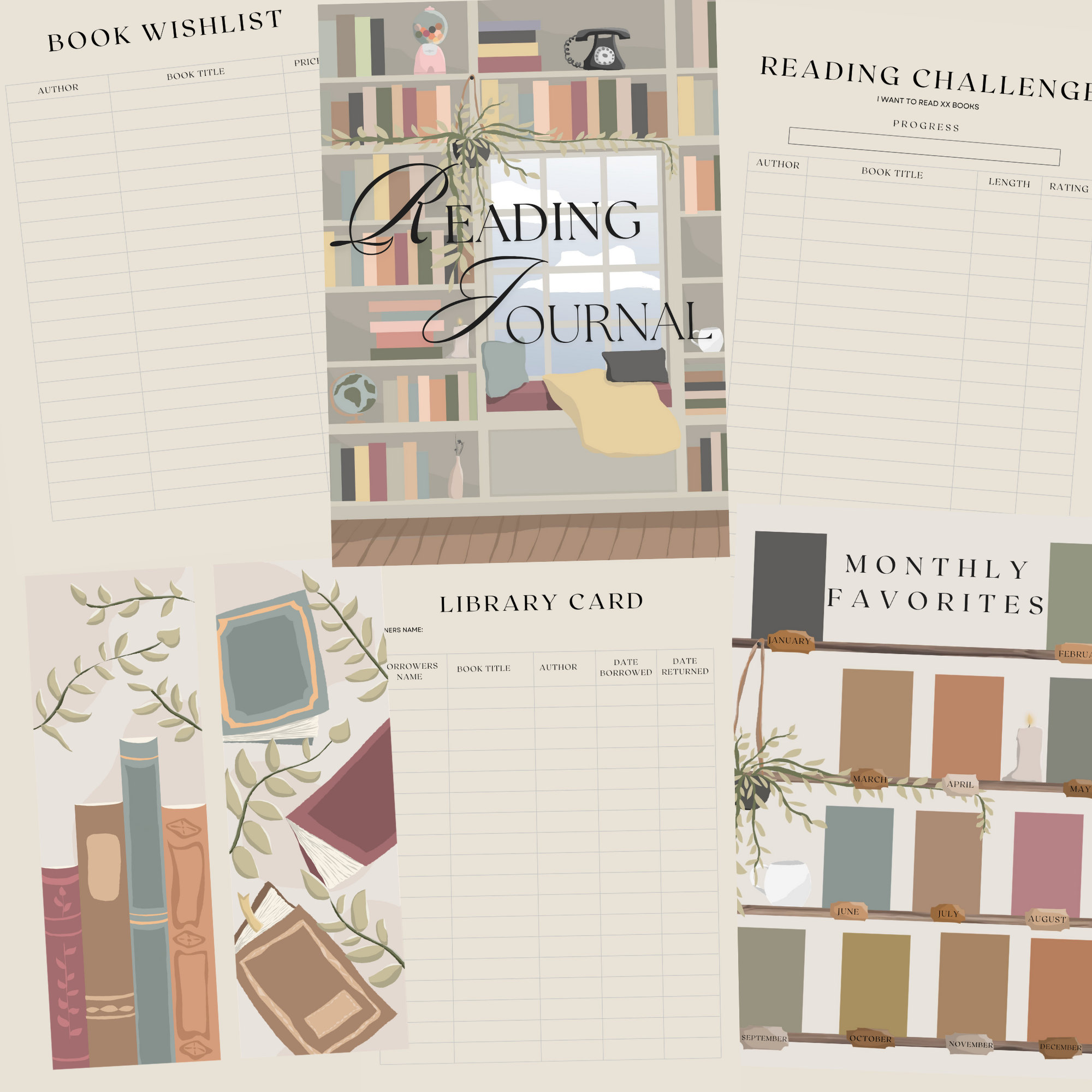 Printable Reading Journal - Etsy