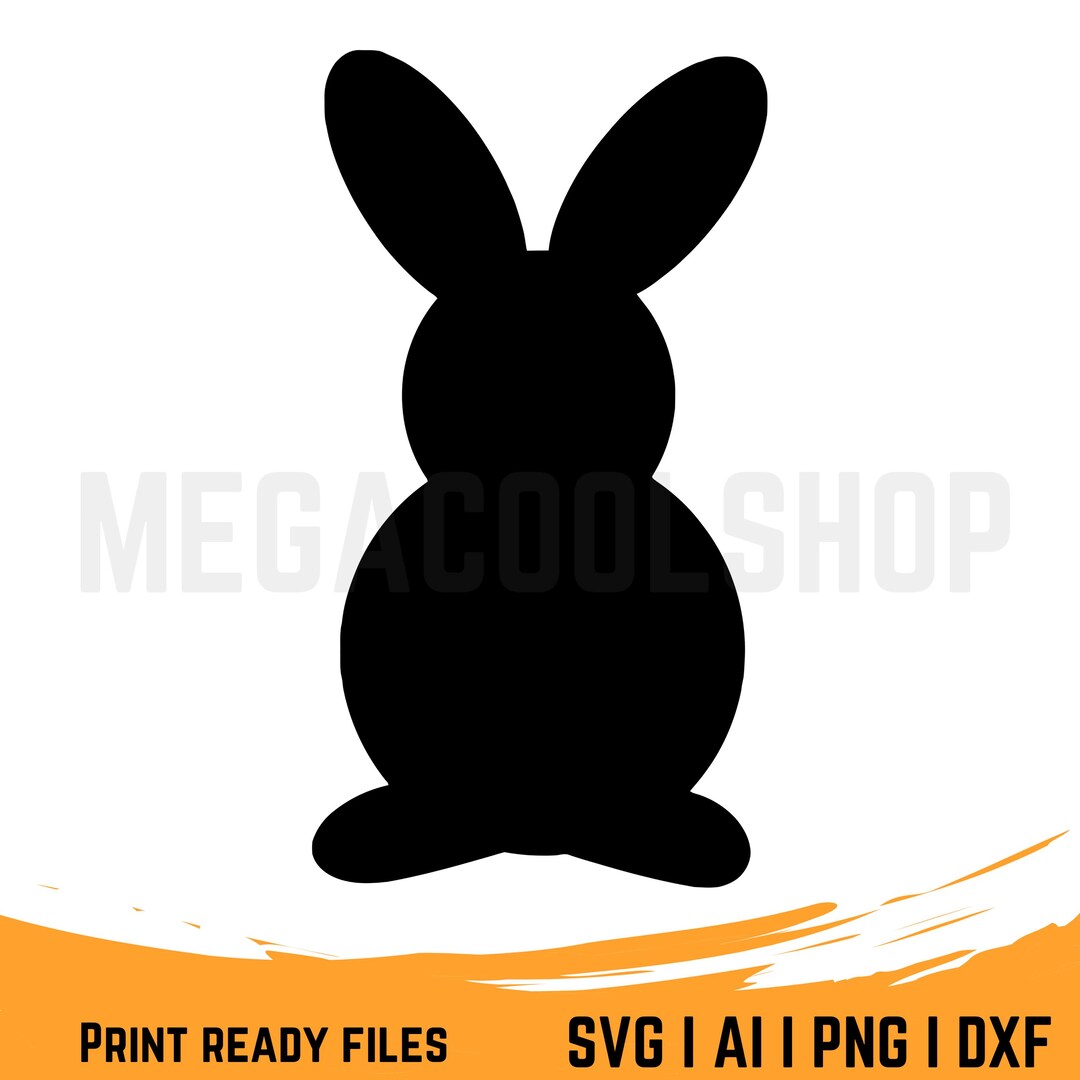 Easter Bunny Silhouette Svg, Png, Dxf, Pdf and AI Files | Easter Bunny ...
