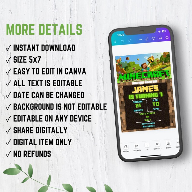 Editable Mineblocks Birthday Invitation, Pixel Game Birthday ...