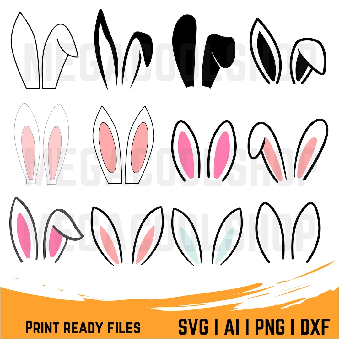 Bunny Ears SVG Bundle, Easter Bunny Ears Png, Dxf, Pdf and Ai Files ...