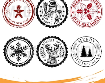 Christmas Stamps SVG, Santa Stamp SVG Bundle, North Pole Svg Bundle ...