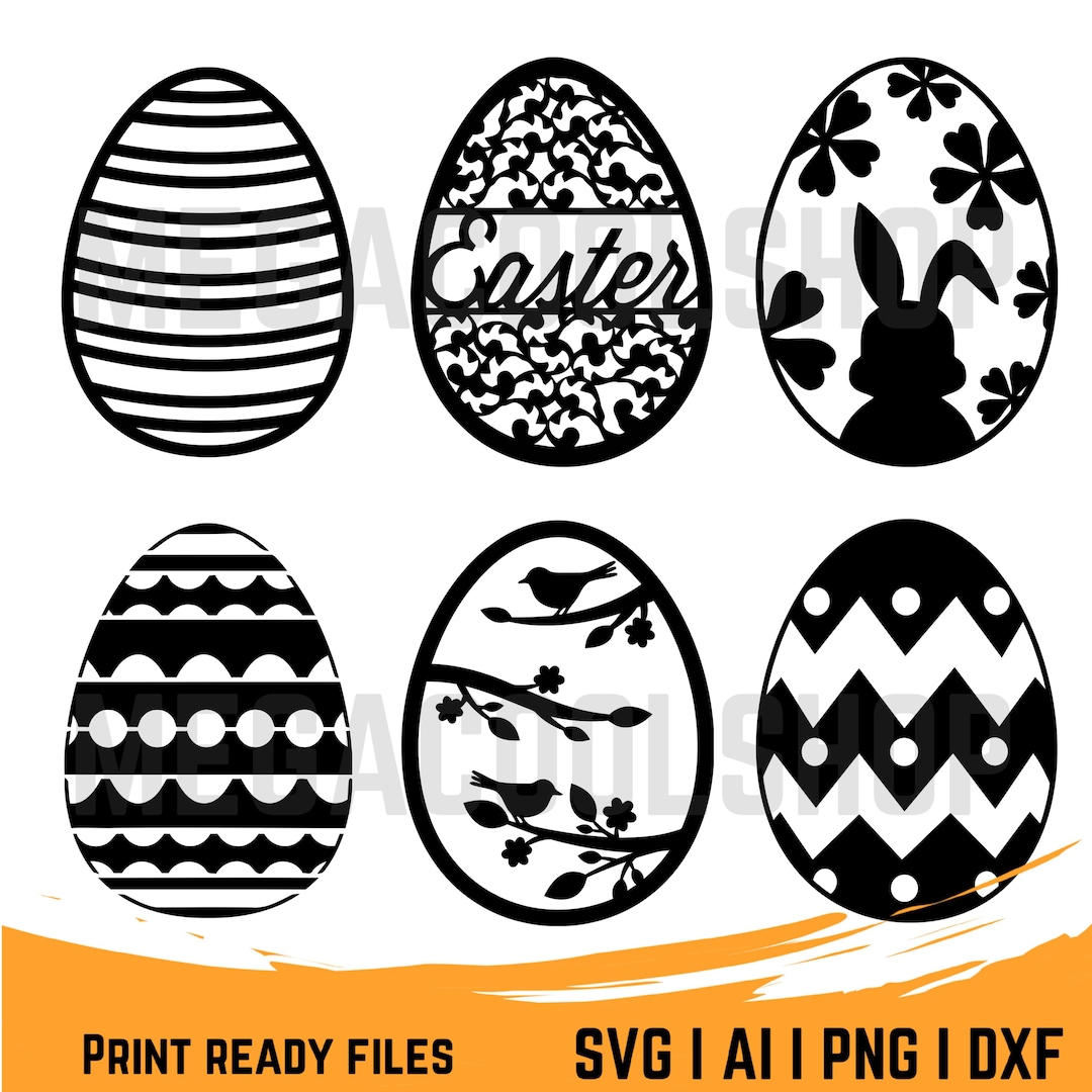 Easter Eggs Svg, Png, Dxf, Pdf and Ai Digital Files, Easter Eggs ...