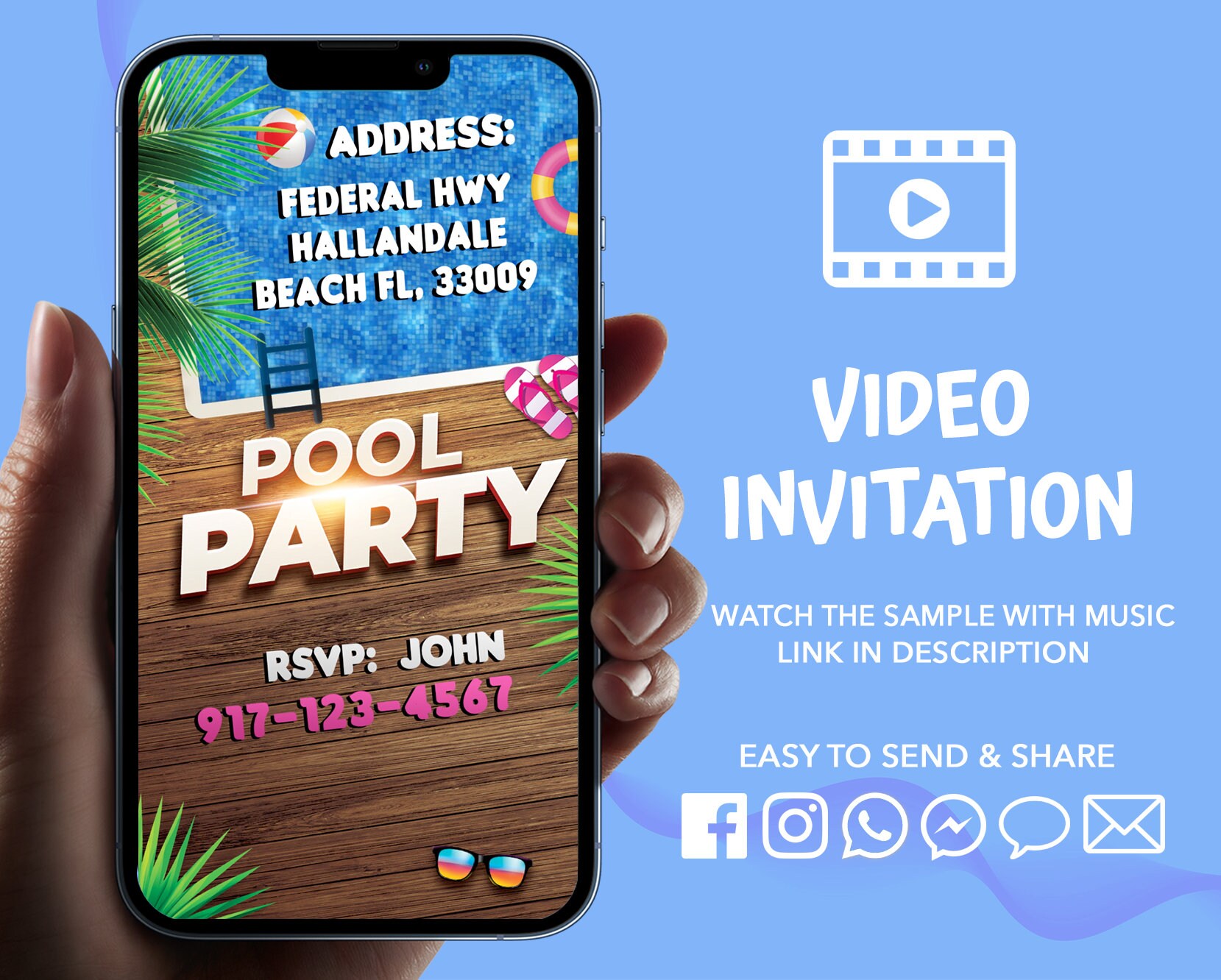 Pool Party Invitation Swim Party Invite Kids Swimming Party Editable ...