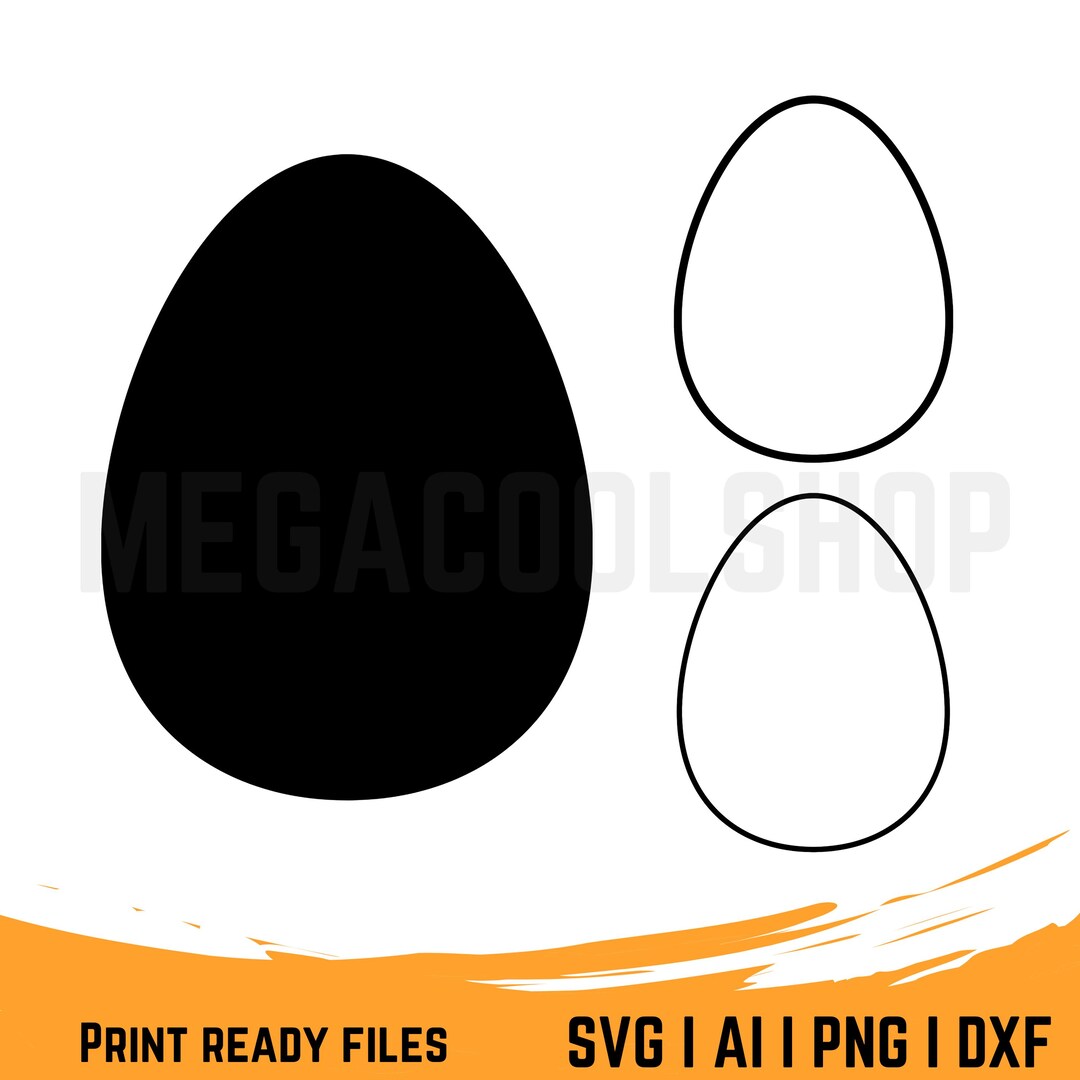 Plain Eggs Svg, Png, Dxf, Pdf Ang Ai | Eggs Outline, Easter Egg Vector ...