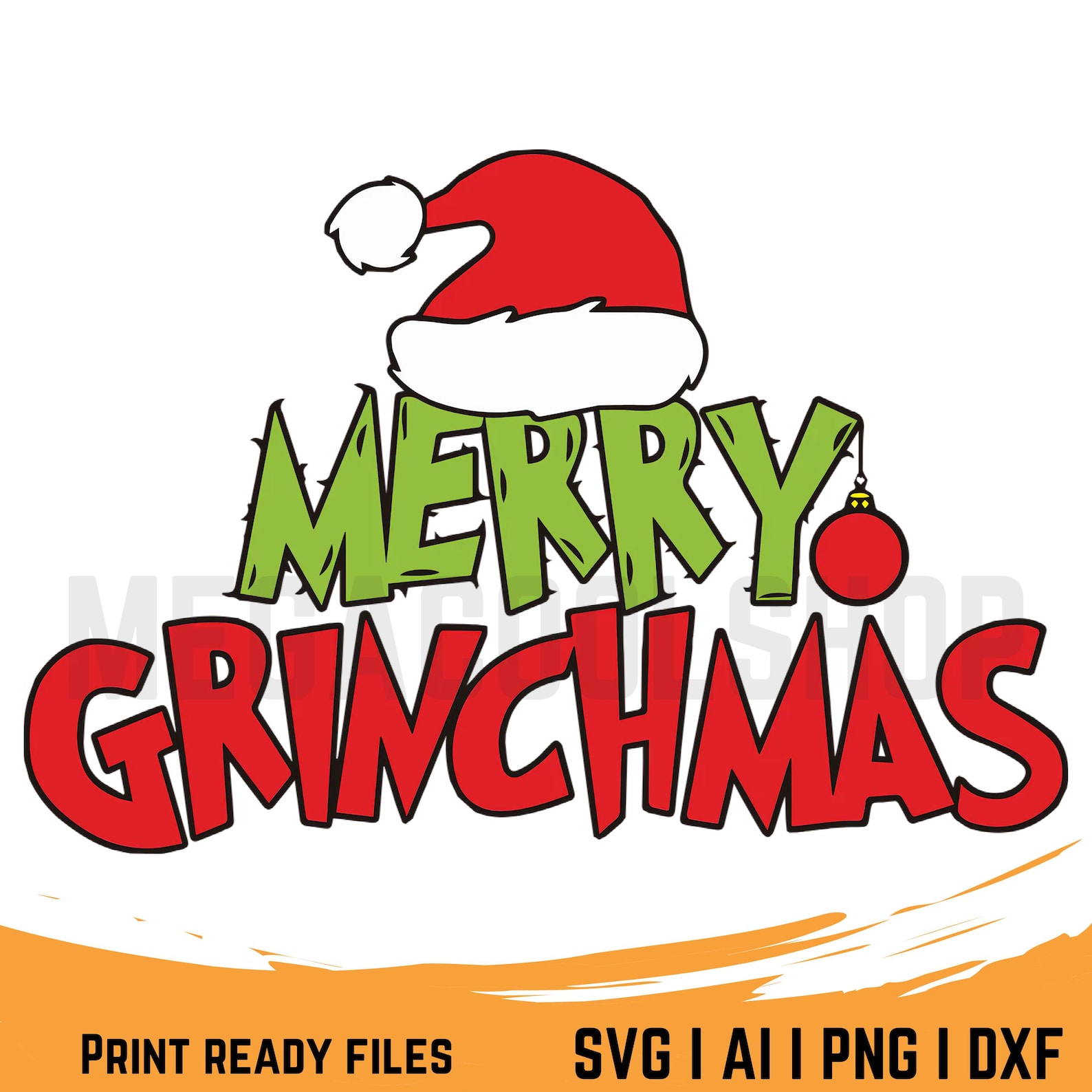 Merry Grinchmas SVG and PNG Files Clipart, Christmas Print SVG, Digital ...