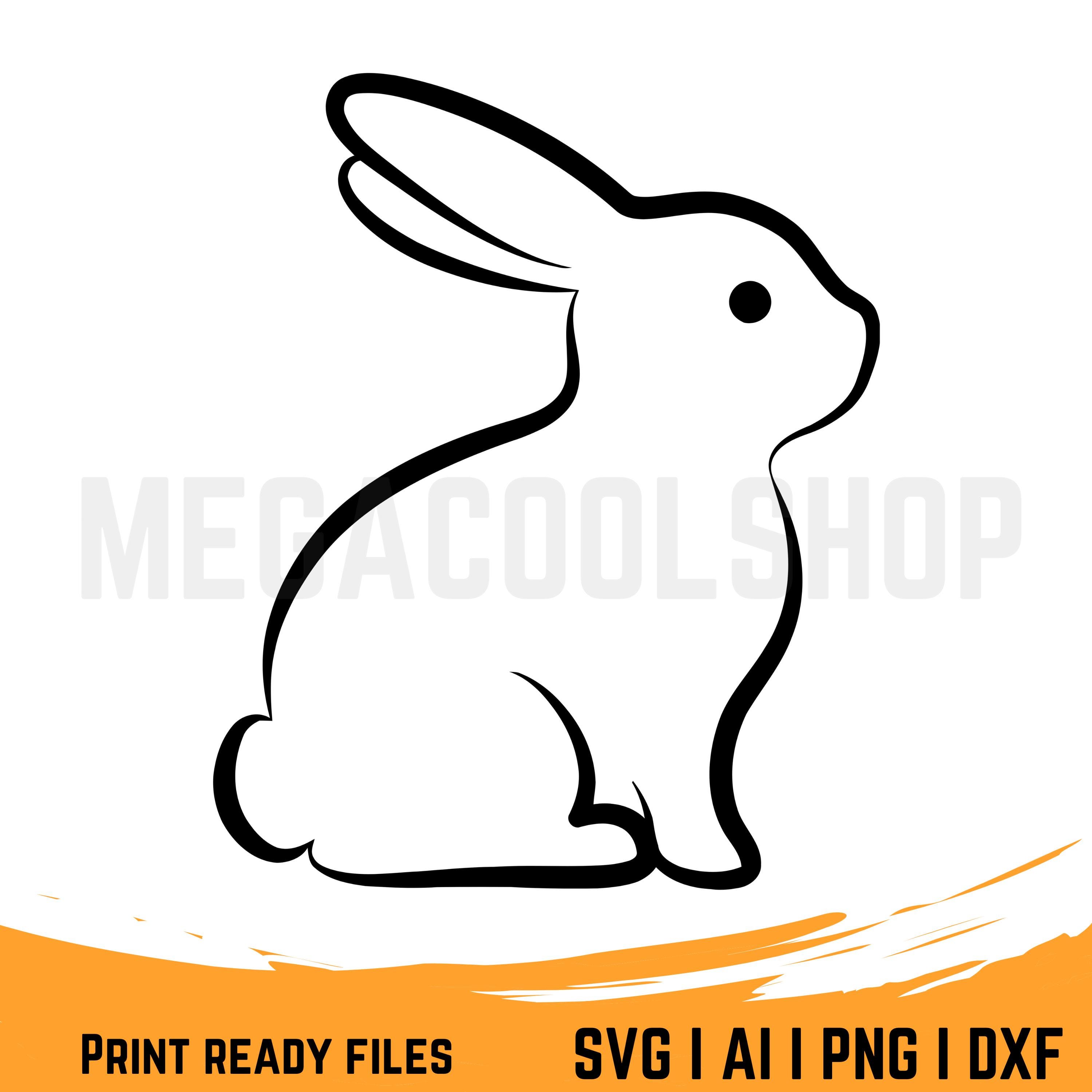 Bunny Profile Svg, Png, Dxf Pdf and AI Files, Bunny Silhouette Svg ...