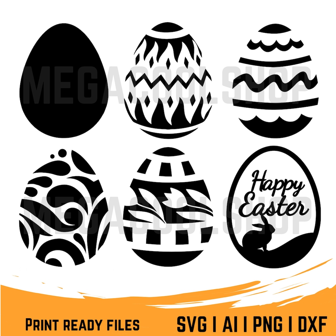 Easter Eggs SVG, PNG, DXF, Pdf and Ai Easter Clipart, Happy Easter ...