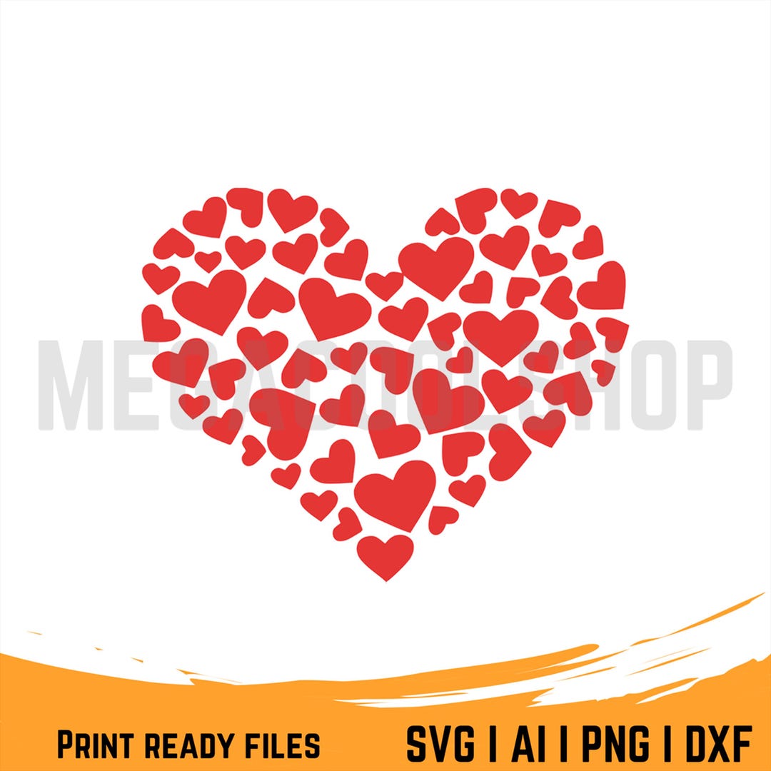 Heart Svg Png Pdf Dxf and AI Files | Heart of Hearts Clipart Print SVG ...